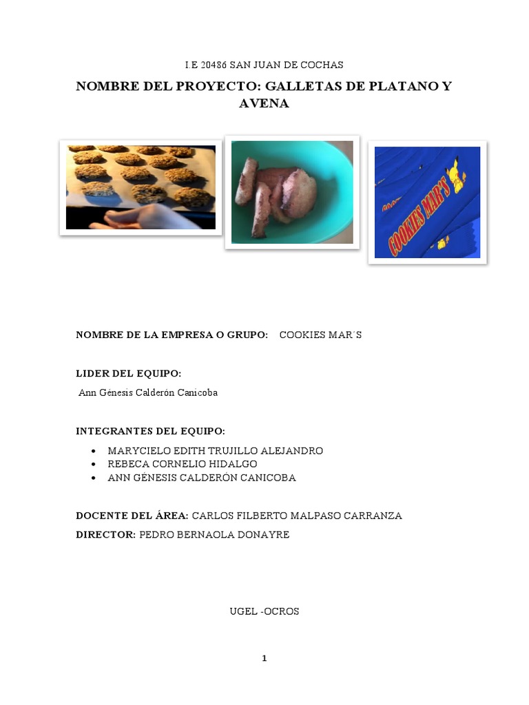 Proyecto Crea y Emprende 2021 - M.a.R..-1 | PDF | Panes | Galleta