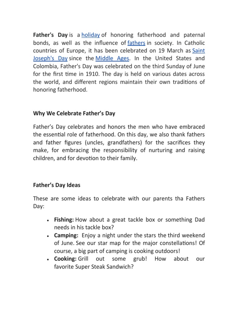 Father Day | PDF | Religion & Spirituality
