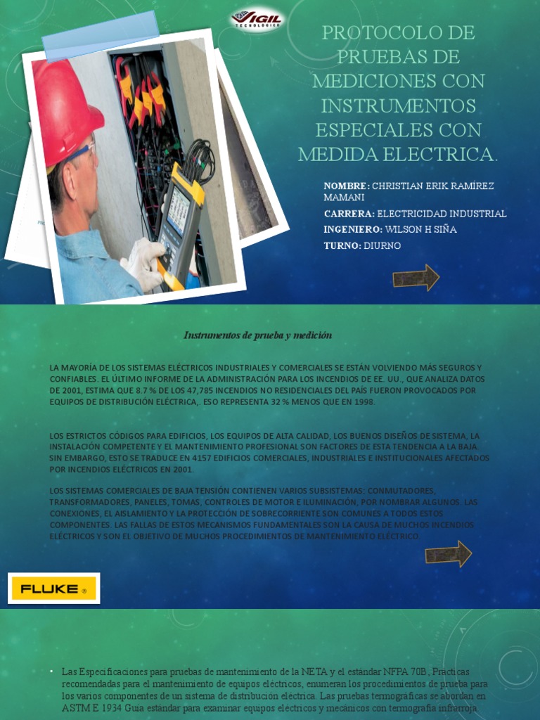Protocolo de Pruebas de Mediciones Con Instrumentos Especiales Con Medida Electrica. | PDF