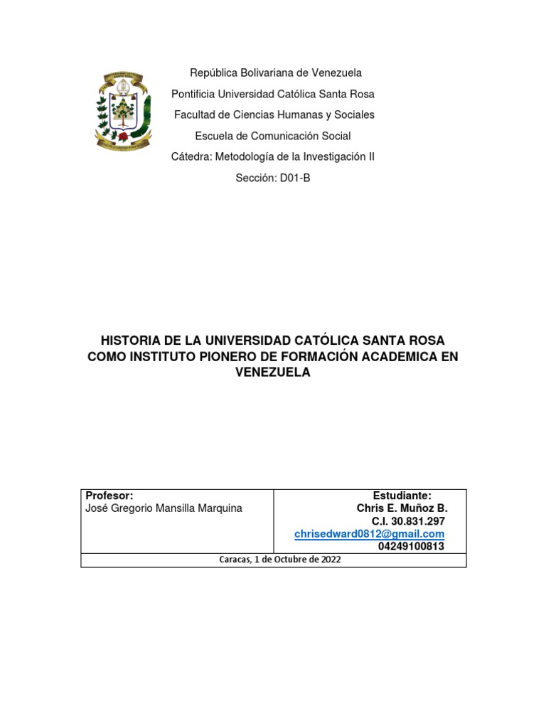 Historia de La UCSAR | PDF | Universidad | Seminario