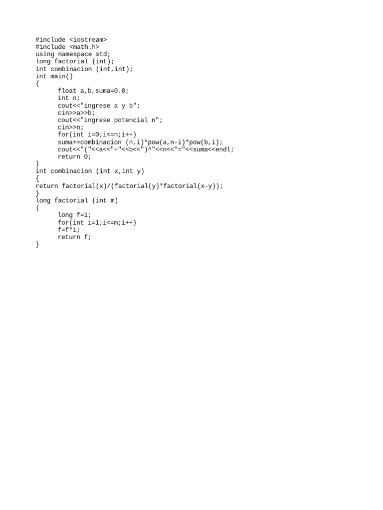 Factorial en C++ | PDF