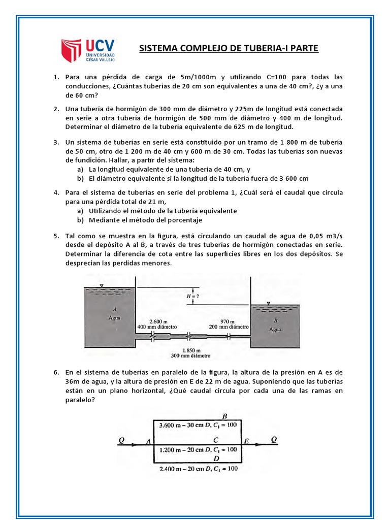 Prob. Sist. Comp. de Tuberia-I Parte | PDF | Hogar, jardinería y bricolaje | Tecnología