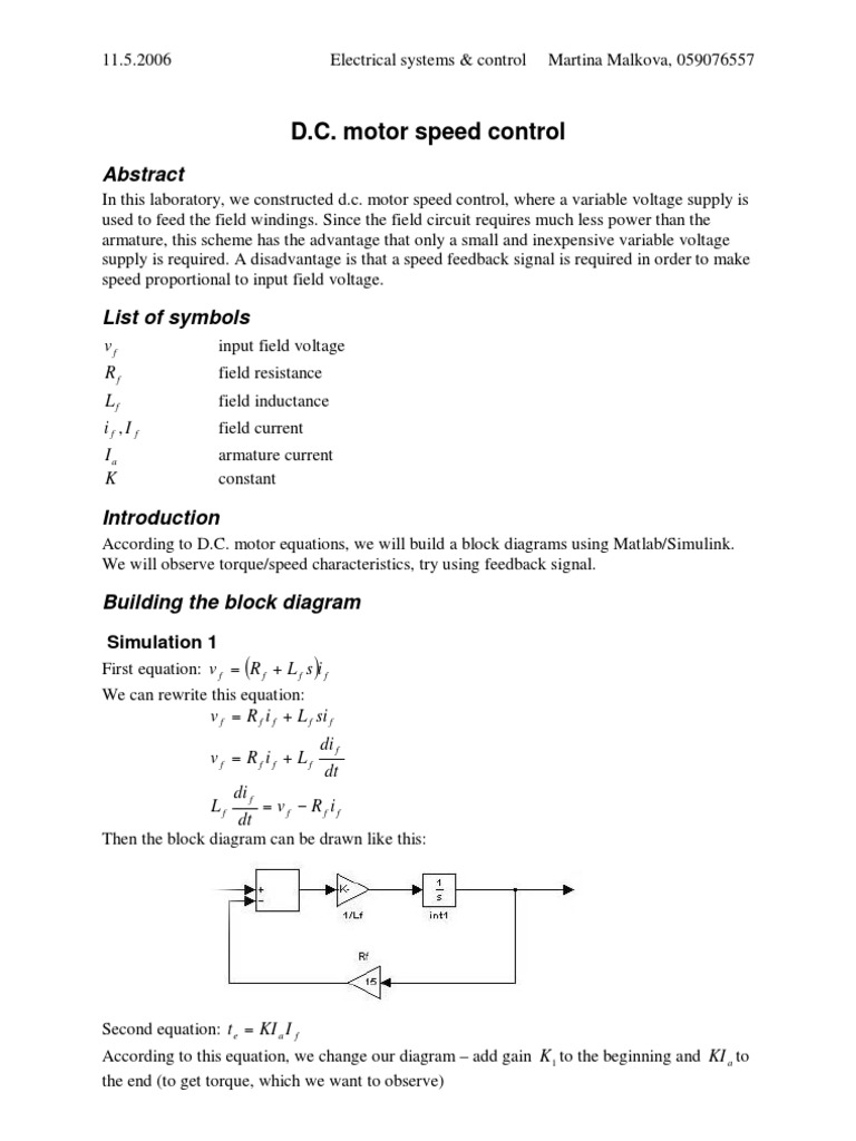 C Motor Speed Control | PDF | Physics | Physical Quantities