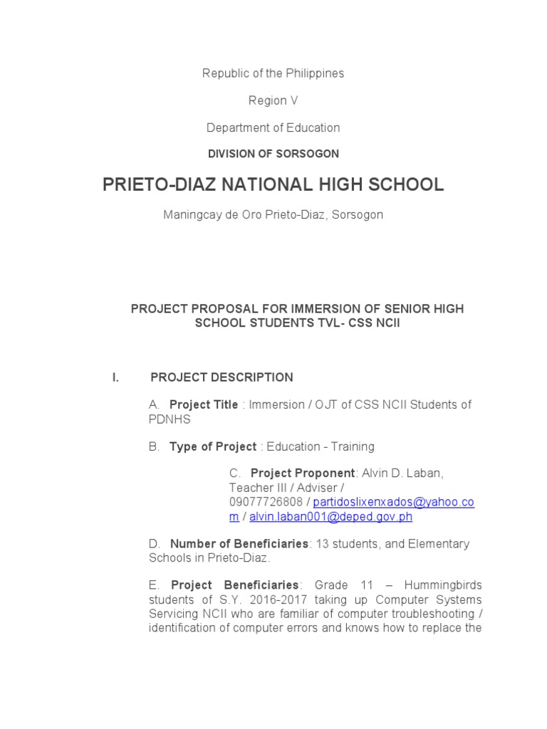 Sample SHS Matrix Immersion | PDF | Computer Network | Personal Computers