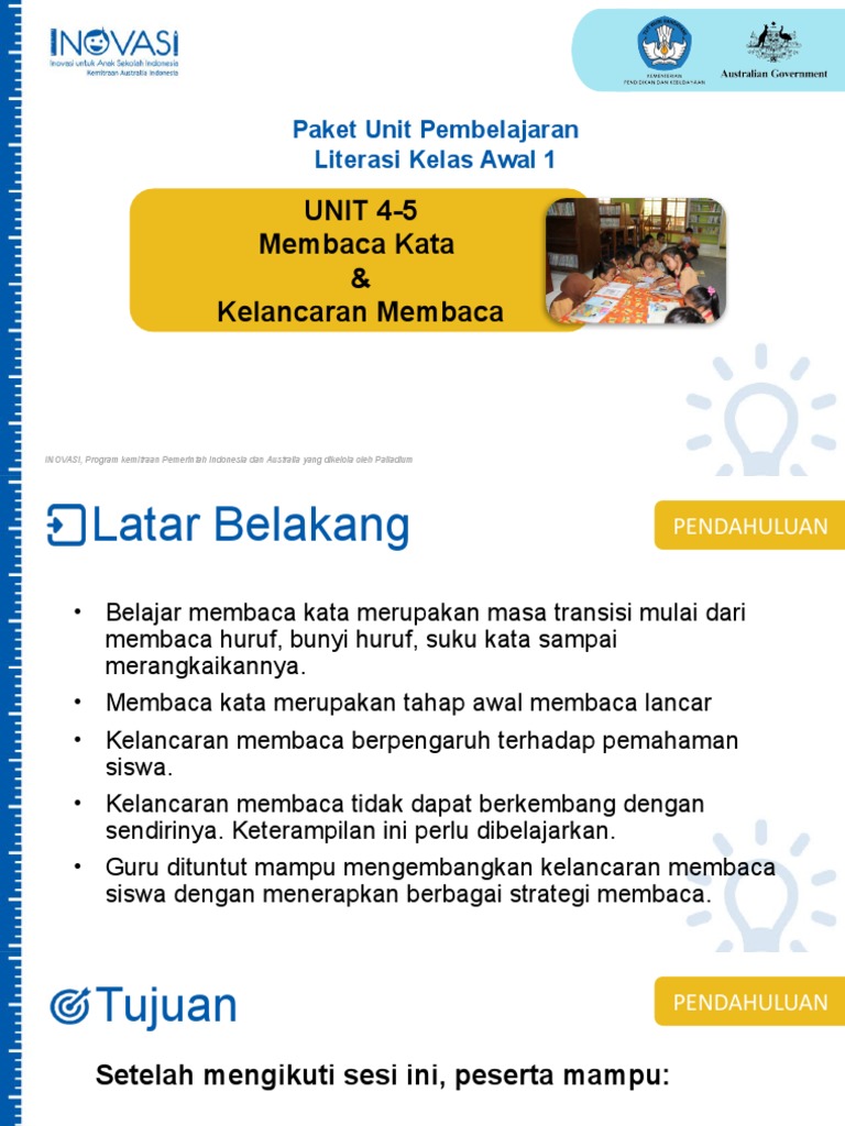 Unit 4 & 5. Membaca Kata & Kelancaran Membaca | PDF