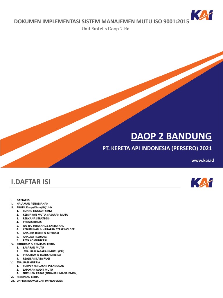 Draft Dokumen SMM 2022 Unit Sintelis Daop 2 BD | PDF