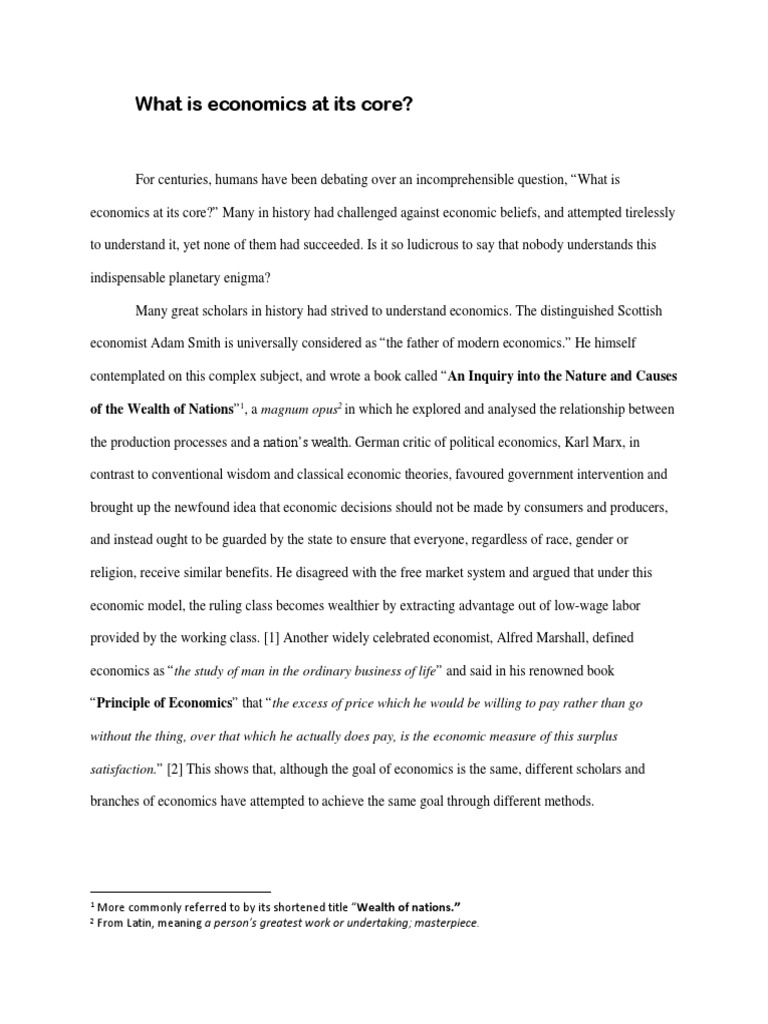 What Is Economics at Its Core | PDF | Economics | Theory
