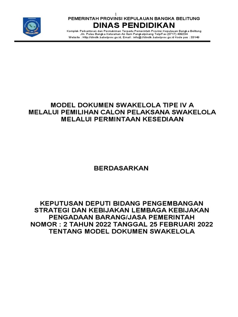Swakelola Type Iva | PDF