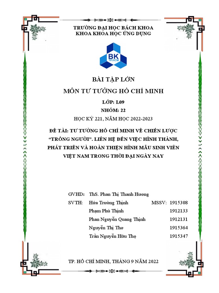 BTL - Lớp L09 - nhóm 22 - đề tài 4 1 | PDF