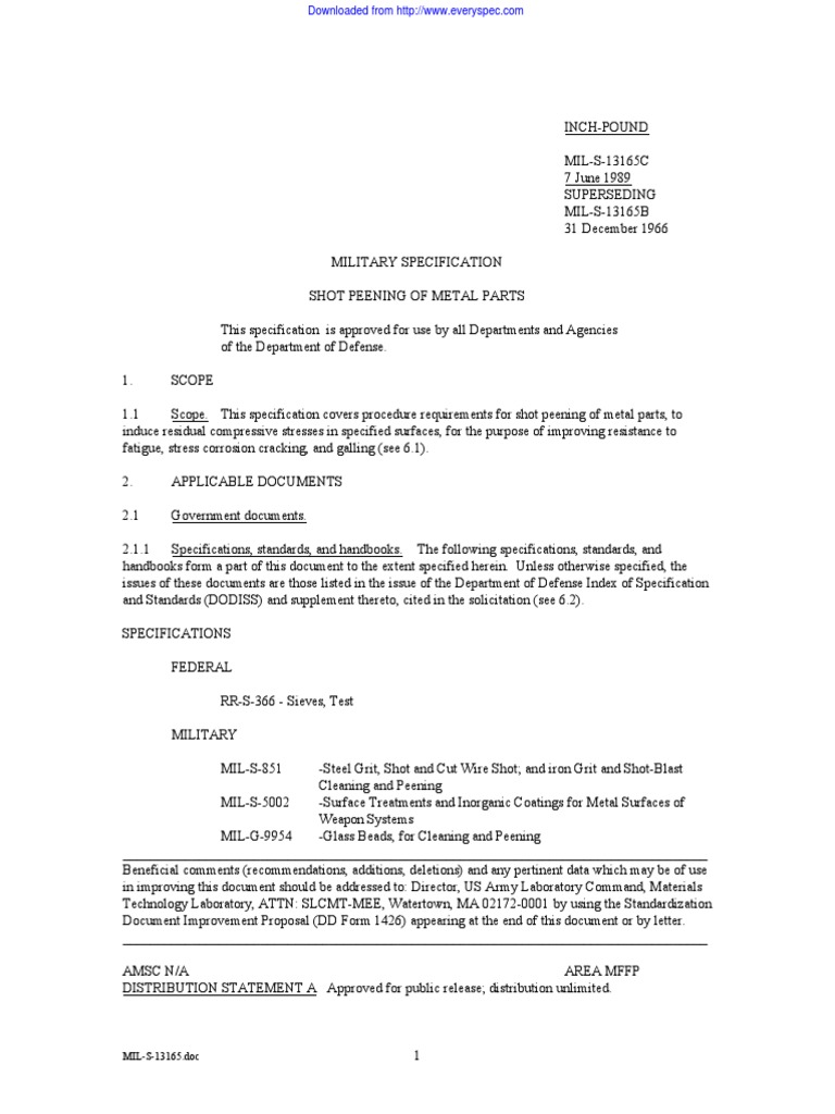 Mil S 13165 | PDF | Materials | Materials Science