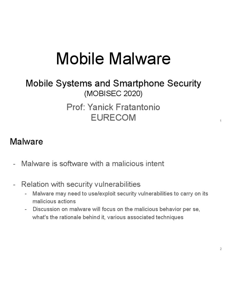 Mobile Malware: Threats and Techniques | PDF | Malware | Information Technology Management