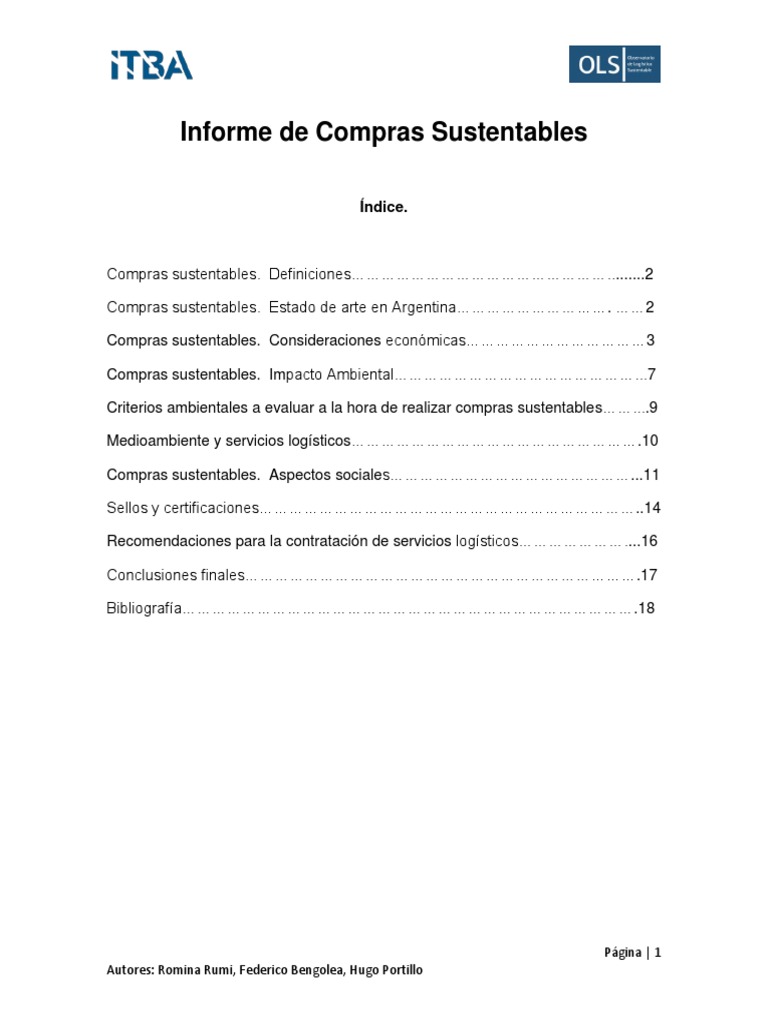 Informe de Compras Sustentables OLS | PDF | Business | Entorno natural