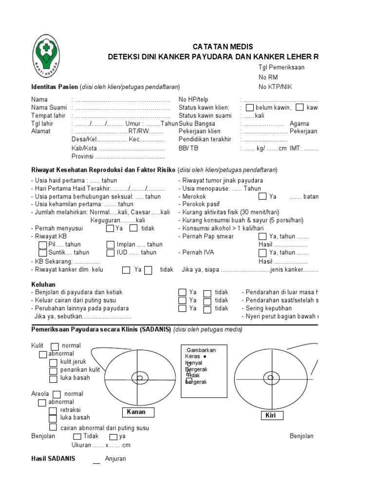 Catatan Medis Deteksi Dini Kanker Payudara Dan Kanker Leher Rahim | PDF