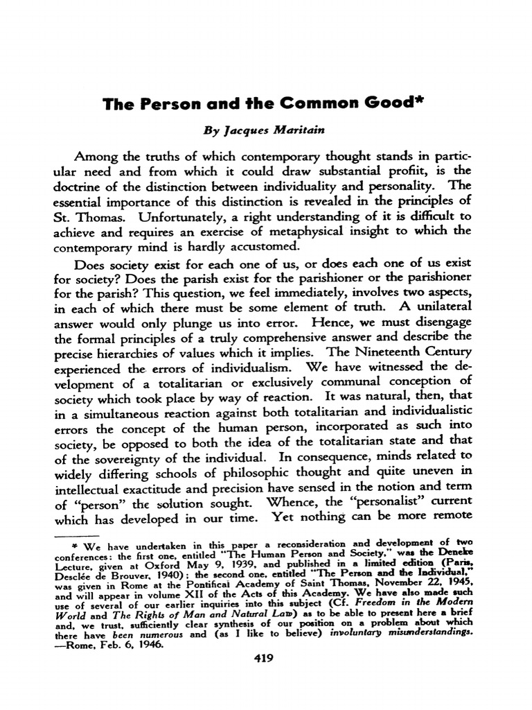 Person Jacques Maritain | PDF