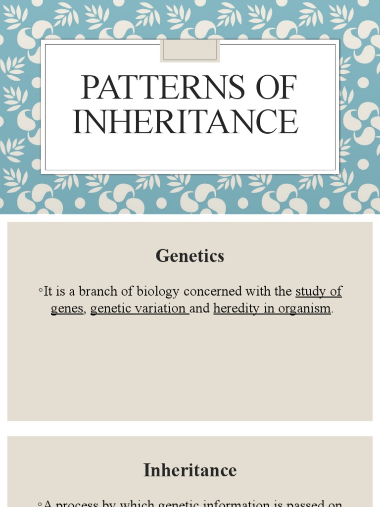 Patterns of Inheritance | PDF | Wellness