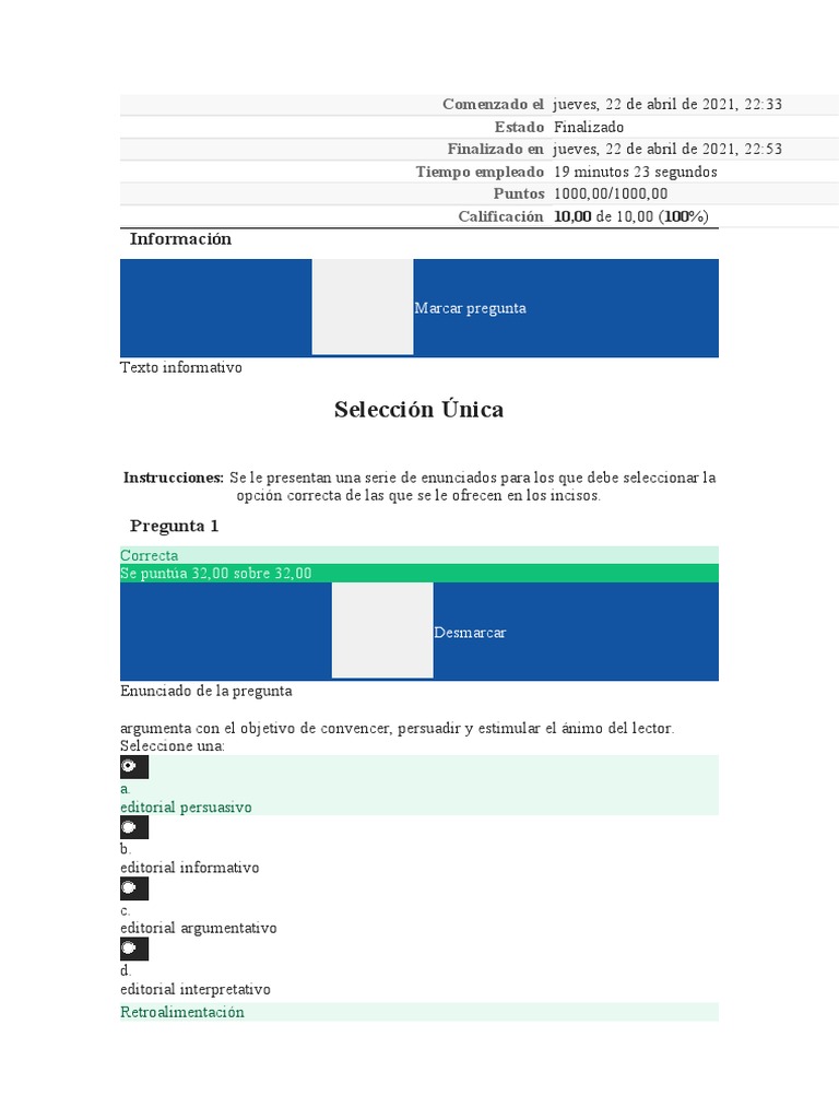 Examen 3 de Español | PDF