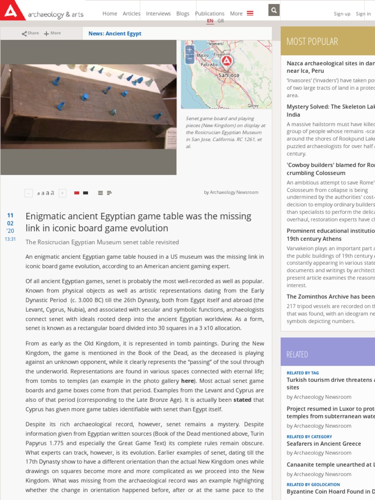 Enigmatic Ancient Egyptian Game Table Was The Missing Link | PDF ...
