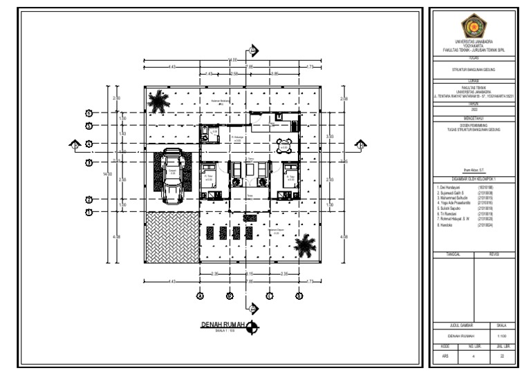 Denah Struktur Bangunan Gedung | PDF