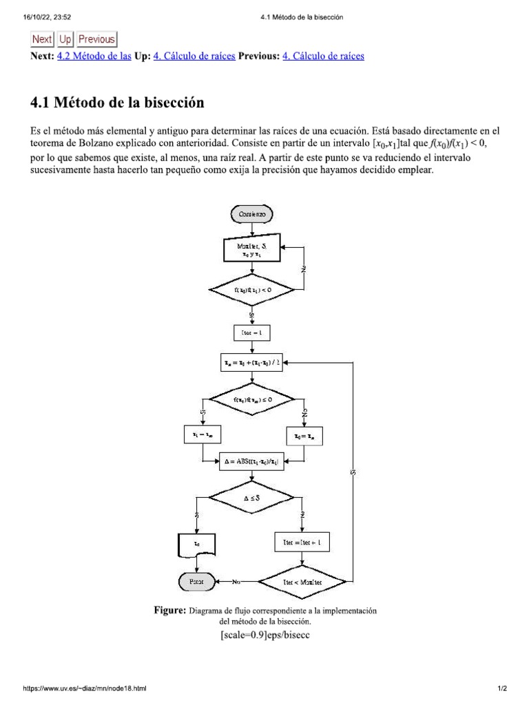 Metodo de Biseccion Diagrama | PDF