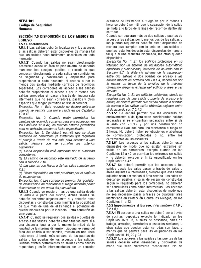 Nfpa 101 | PDF | Ingenieria Eléctrica | Encendiendo