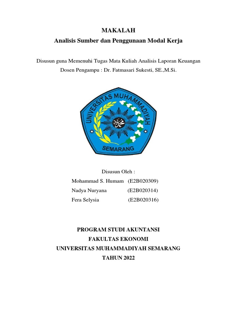 Analisis Sumber Dan Penggunaan Modal Kerja - K.3 | PDF