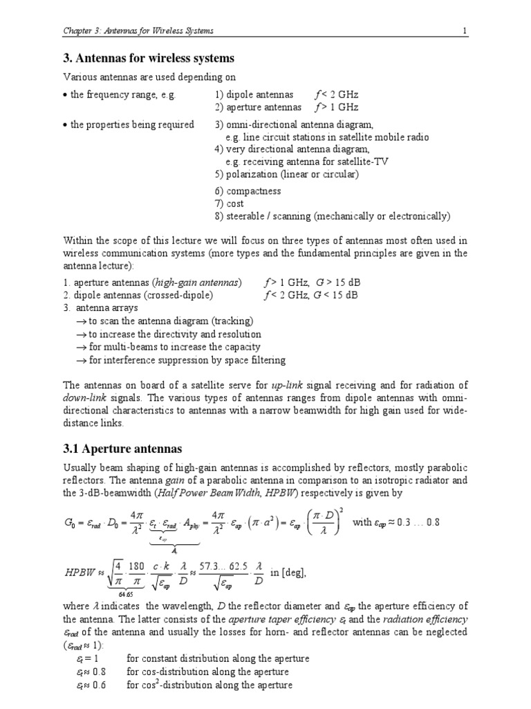 Chapter 3: Antennas For Wireless Systems | PDF | Antenna (Radio) | Radio