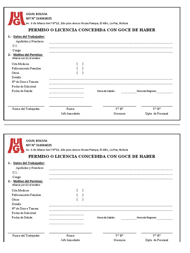 Licencia Con Goce y Sin Goce | PDF