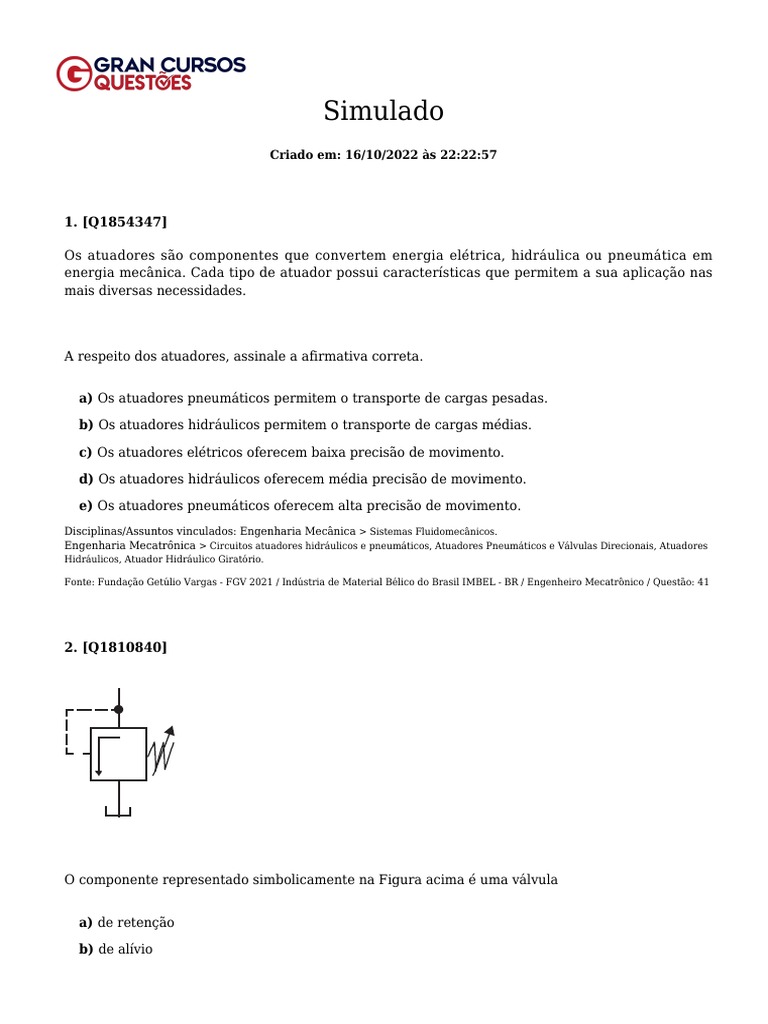 Simulado 3 | PDF | Controlador lógico programável | Fonte de energia