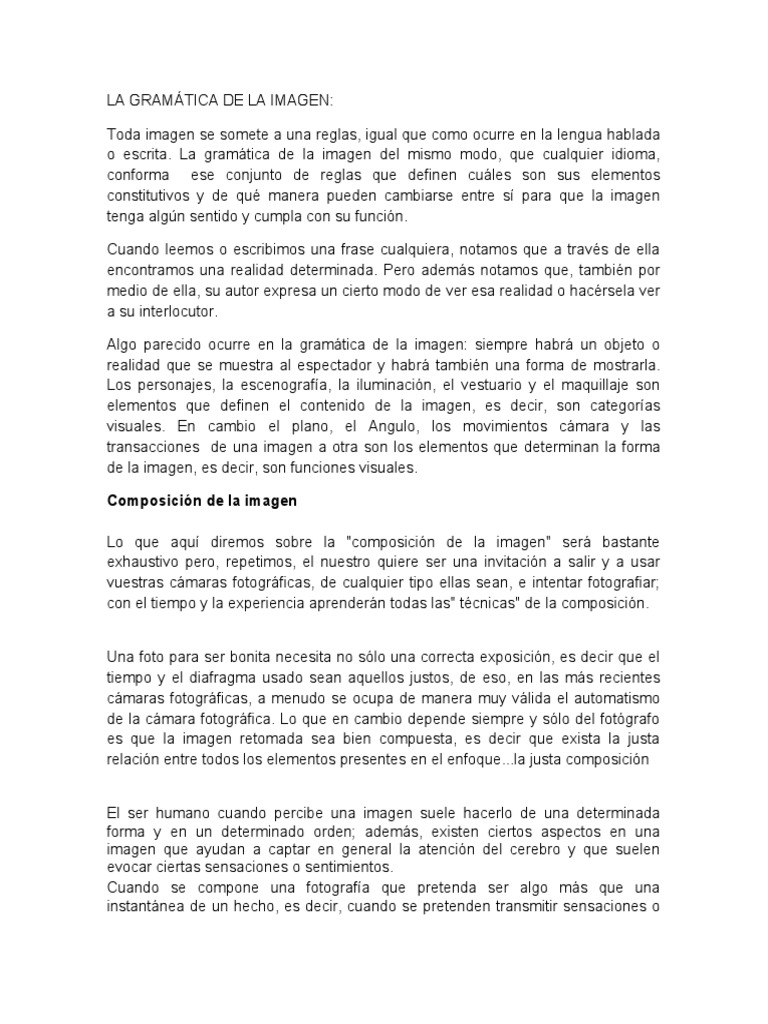 La Gramática de La Imagen | PDF | Imagen | Óptica