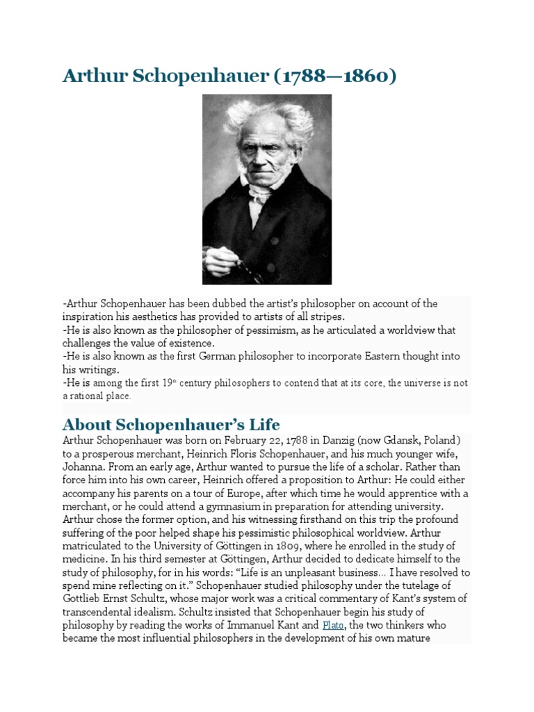 Schopenhauer's Aesthetics and the Role of Genius in Artistic Creation | PDF | The World As Will ...