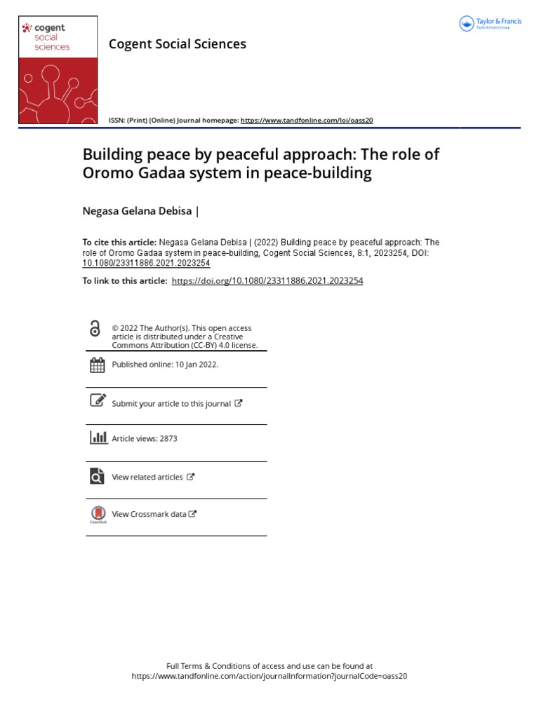 Building Peace by Peaceful Approach The Role of Oromo Gadaa System in ...