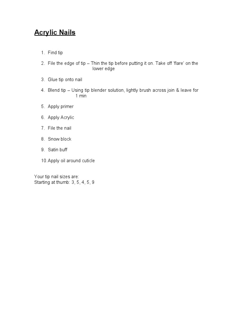 Acrylic Nails | PDF