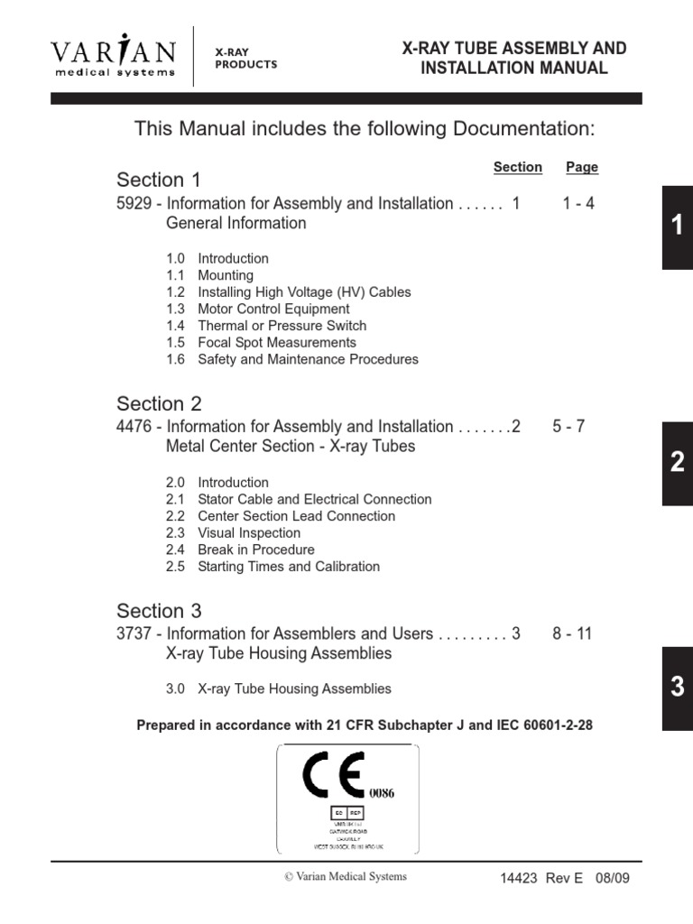 X-Ray Tube Assembly & Installation Manual | PDF | Vacuum Tube | Anode