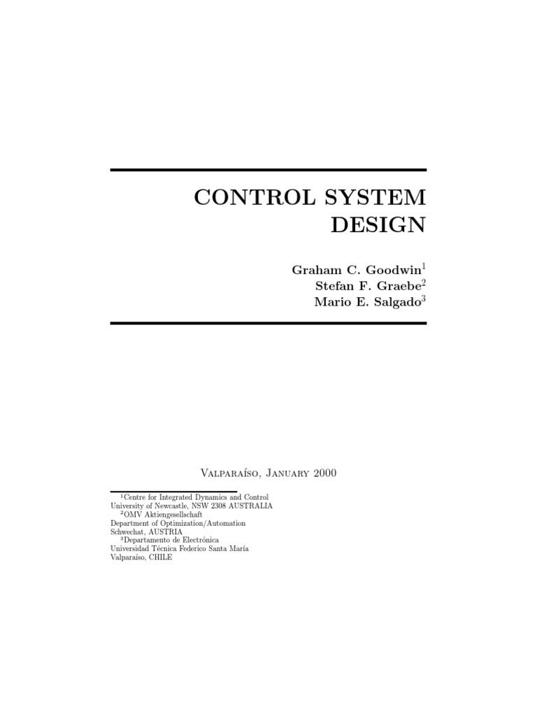 Graham C. Goodwin, Stefan F. Graebe, Mario E. Salgado - Control System Design - Prentice Hall ...