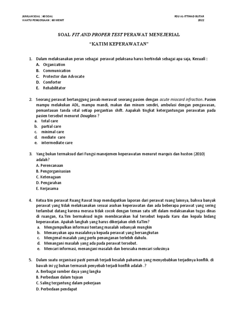 Soal Fit and Proper Test | PDF