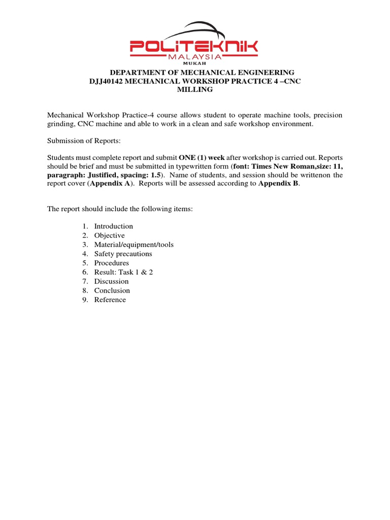 CNC Milling Practical Task and Report | PDF | Numerical Control | Machining