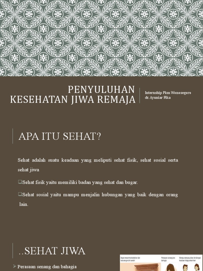 Penyuluhan Kesehatan Jiwa Remaja | PDF