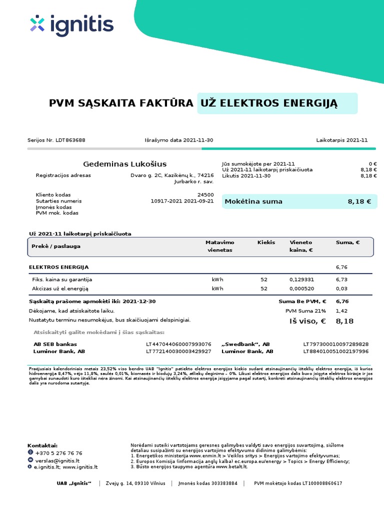 Saskaita LDT 863688 | PDF