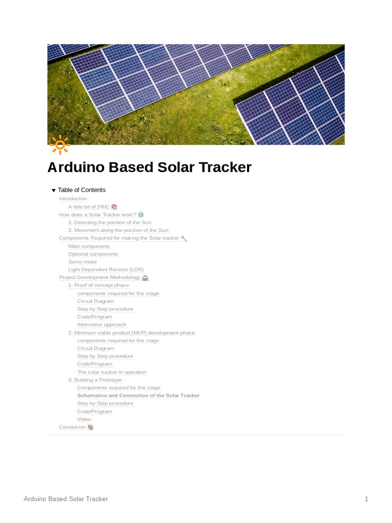 Arduino Based Solar Tracker | PDF | Solar Energy | Photovoltaic System