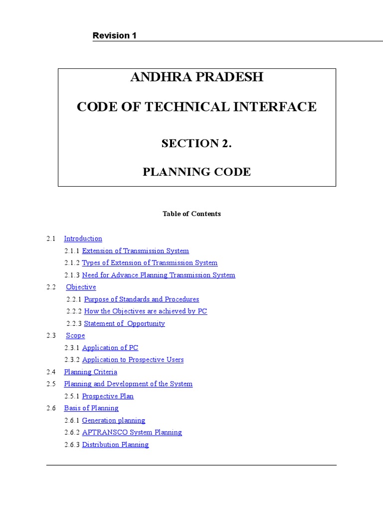 APtransco Planningcode | PDF | Electrical Grid | Electrical Substation