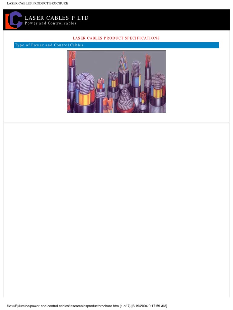 Laser-Cable Brochure | PDF | Electrical Resistance And Conductance ...