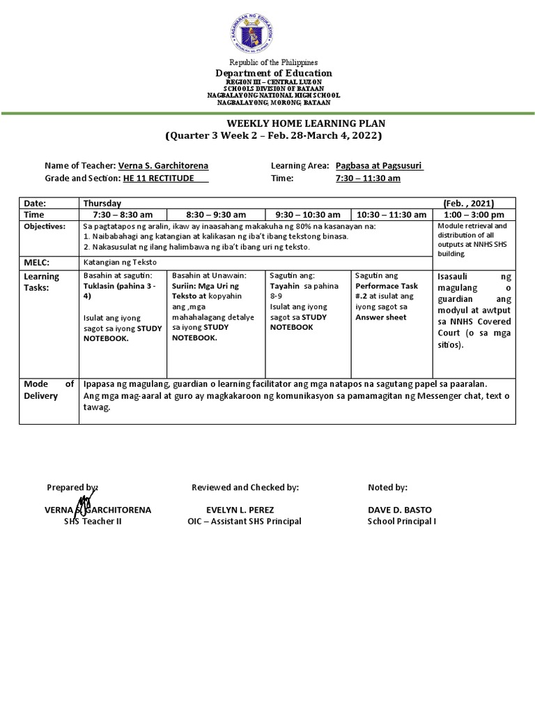 WHLP-Q3-Week-2 Pagbasa at Pagsusuri | PDF