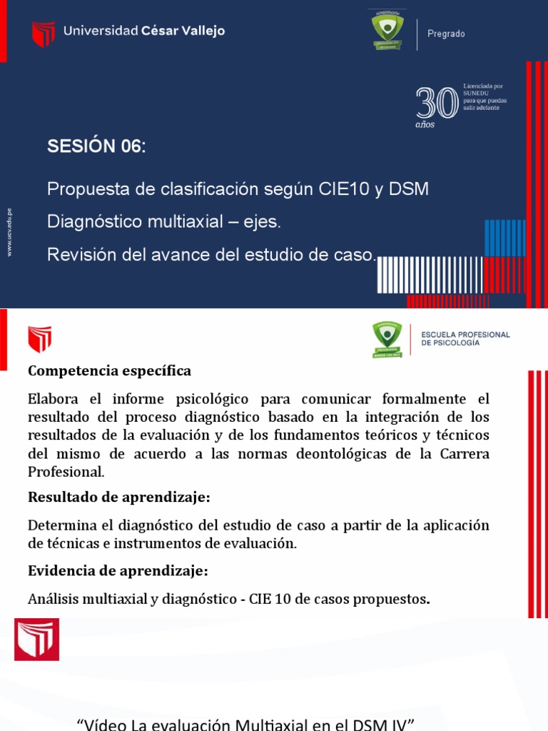 Sesion 6 - Cie 10-Dsm - Diagnóstico Multiaxial | PDF | Manual Diagnóstico y Estadístico de los ...