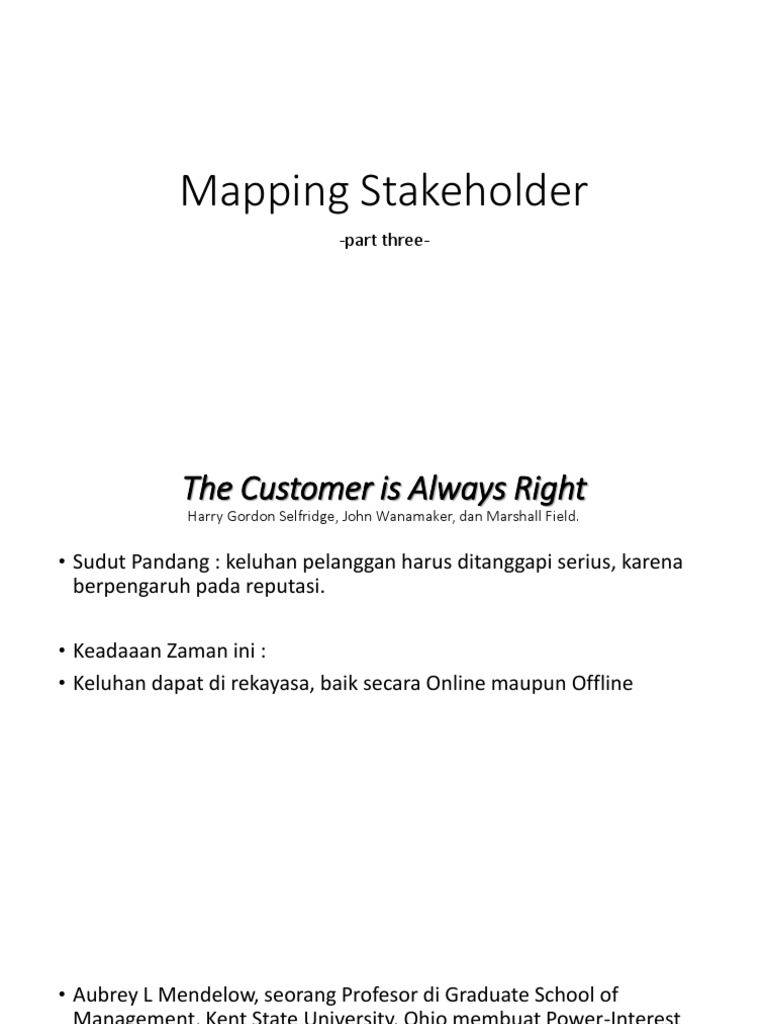 Stakeholder Relations 3 - Mapping Stakeholder | PDF
