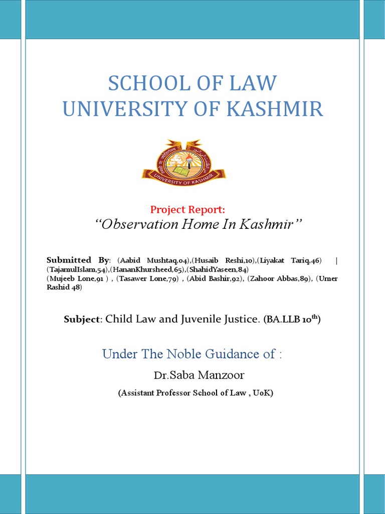 Observation Home in Kashmir and The Working of JJ Board 11 | PDF ...