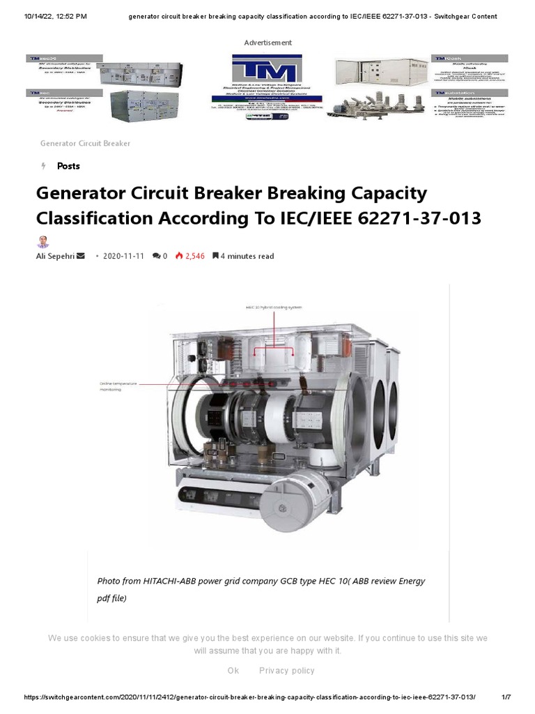 GCB Breaking Capacity Classification According To IEC - IEEE 62271-37-013 | PDF | Electrical ...