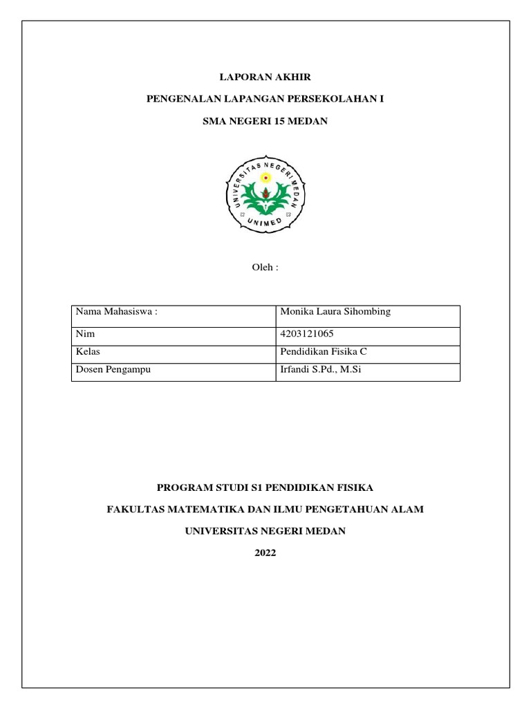 Laporan Akhir PLP 1 Sman 15 Medan | PDF