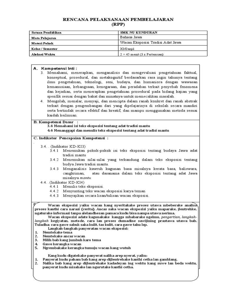 KD.04 Eksposisi Mantu | PDF