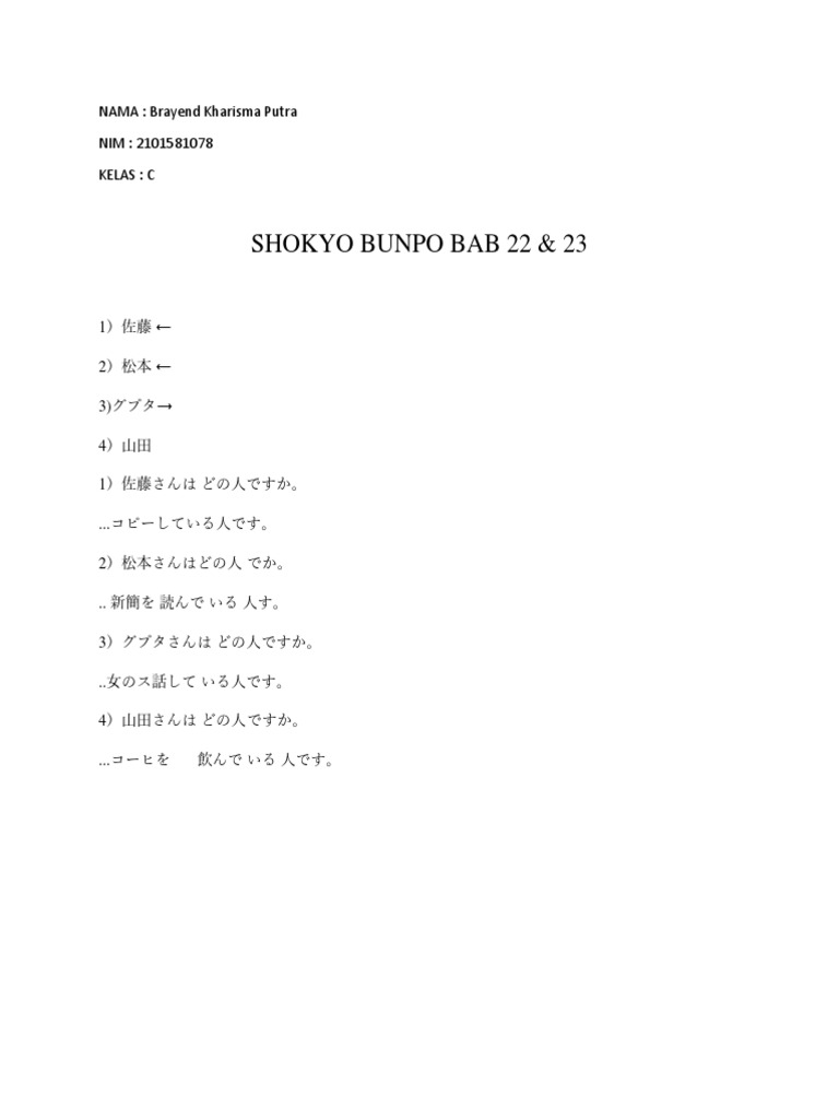 Bunpo Bab 22, 23 | PDF