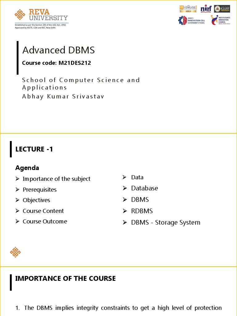 Adbms Unit 1 | PDF | Database Index | Computer Data Storage